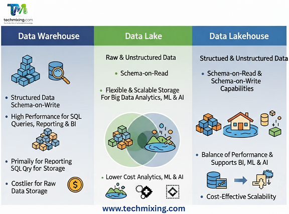 Data Warehouses vs Data Lakes vs Data Lakehouses: Key Differences, Use ...